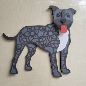 Staffie SVG Layered Cutting File | 3D Staffordshire Bull Terrier ...
