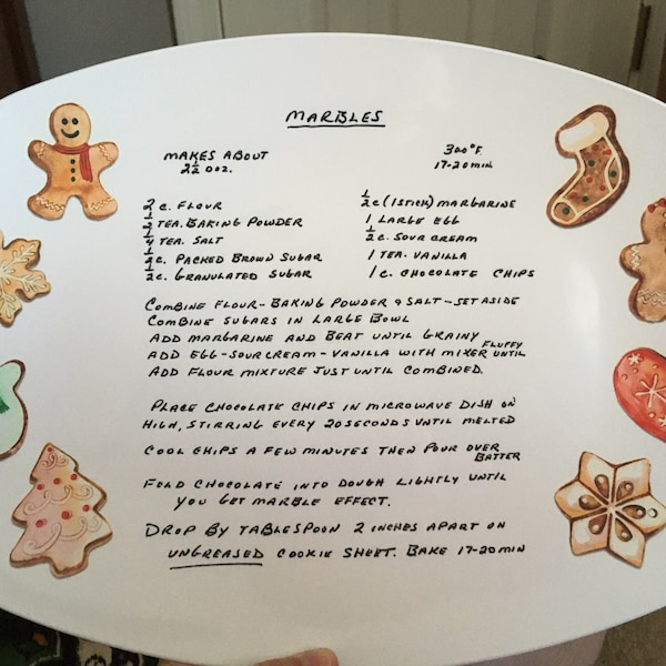 Christmas Handwritten Recipe Personalized Platter | Handwriting ...