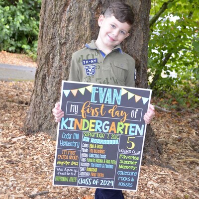 First Day of School Chalkboard Poster Printable First Day of ...