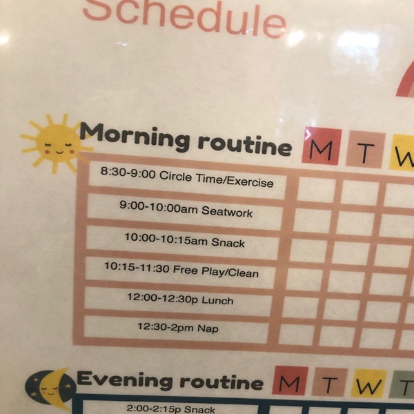 Kids Routine Chart Editable Printable Fillable Adobe PDF Rainbow ...