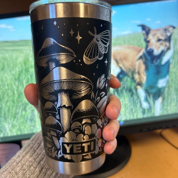 20oz - 360 Mystical Mushrooms, Moths and Moons Engraved YETI Tumbler - Etsy