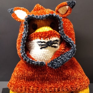 Fox Hooded Cowl CROCHET PATTERN Fox Crochet Pattern With Video ...