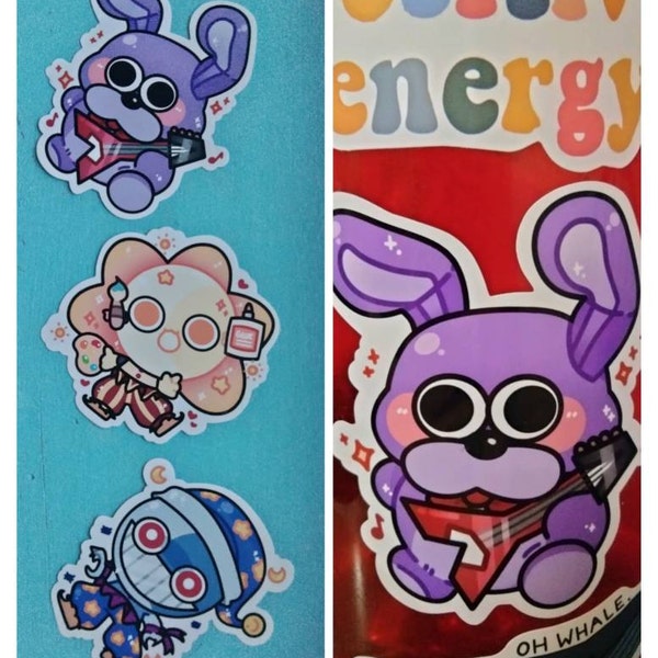 FNAF Inspired Stickers Ft. Freddy, Bonnie, Chica, Foxy, Sun, Moon ...