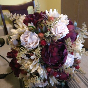 XL Flower Arrangement Featuring Raspberry and Burgundy Faux - Etsy