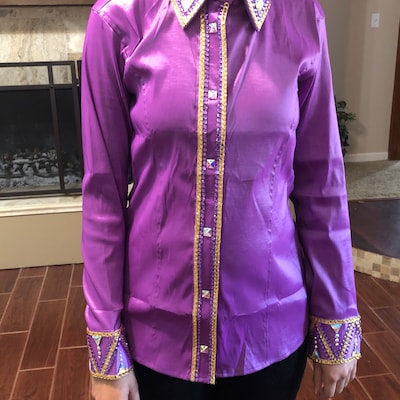 Western Light Pink Show Shirt Western Show Shirt for Women Horse Riding ...