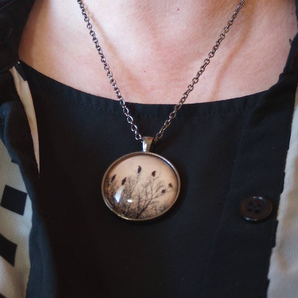 Crow Necklace - Raven Necklace - Magpie - Bird Pendant - Raven Jewelry ...