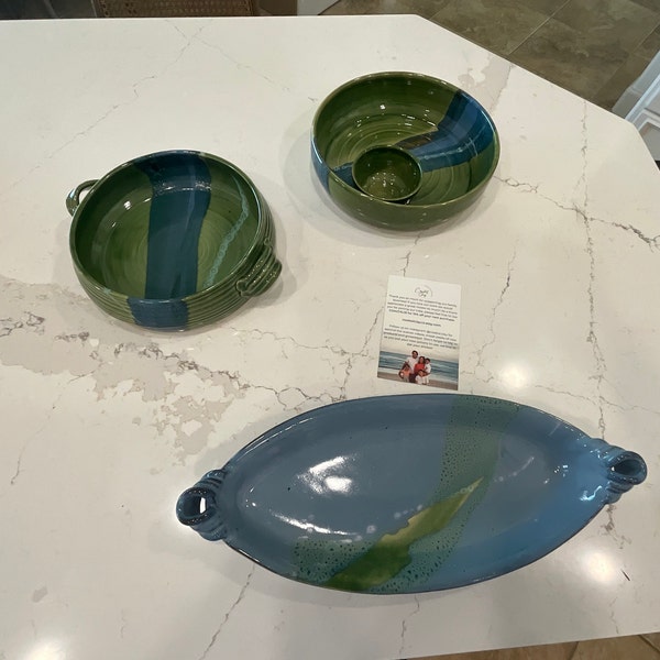 Ceramic Baking Dish Blue Handmade Pottery Baking Dish Ceramic Blue ...