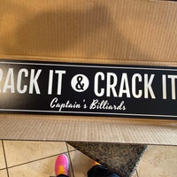 Rack It & Crack It Sign, Personalized Billiards Club Name Sign, Metal ...
