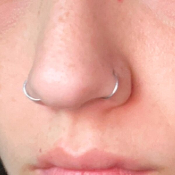 16g Septum Ring - 10mm Black "d" Shape SEPTUM Rings Titanium Coated ...