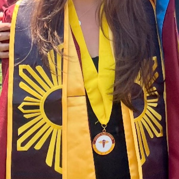 Philippines Flag Embroidered Graduation Stole | Sash | Scarf | Filipino ...