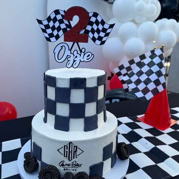 Race Cars Cake Topper - Personalized Cake Topper - Cake Topper - Cars ...