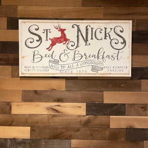 Rustic Christmas Sign Bed & Breakfast Sign Modern Farmhouse Wall Decor ...