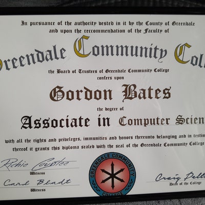 Greendale Community College Graduation Certificate NBC Community ...