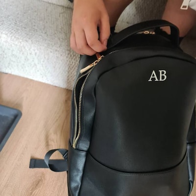 Custom Women Backpack, Personalised Bag With Initials, Faux Leather ...