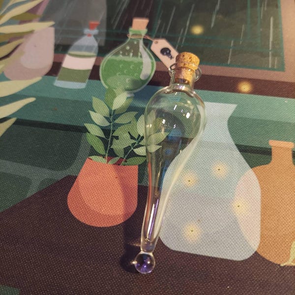 EMPTY Ampoule Vial Amphora Style Liquid Luck Glass Bottle Pendant Hand ...