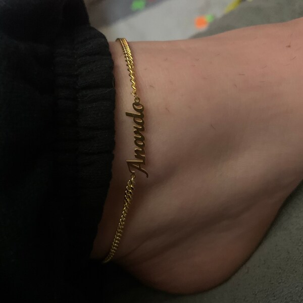 Personalized Name Anklet - Custom Name Anklet - Gold Filled Anklet ...