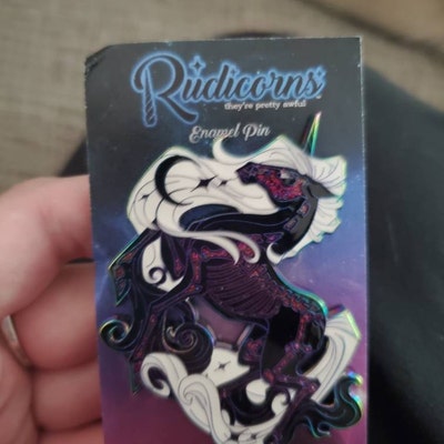 GRADE B Wicked Unicorn D Rainbow Metal Anodized Enamel Pin - Etsy