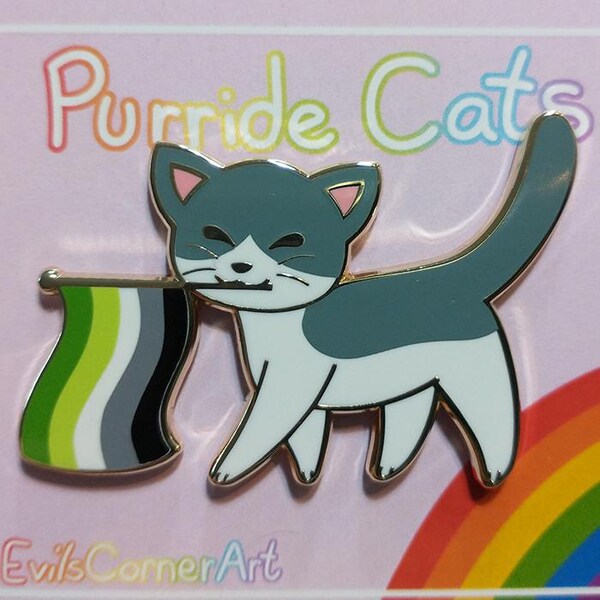 Bisexual Pride Flag Cat Hard Enamel Pin | Lapel Pin | Bi Flag Pin ...