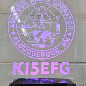 Amateur Radio License Plaque Gold & Black on Mahogany FCC Ham License ...