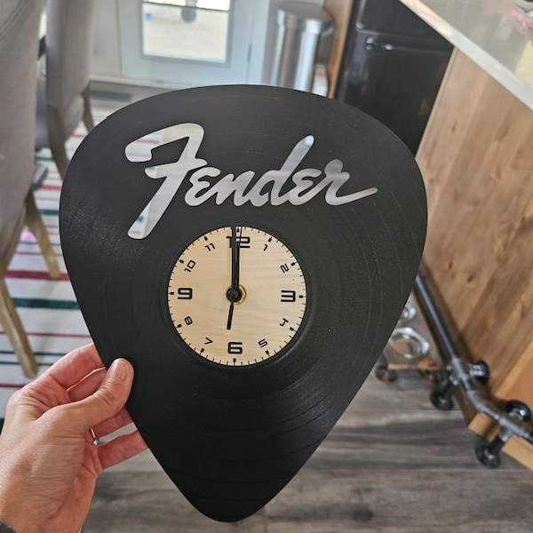 GUITAR PICK Fender Strat Vinyl Record Clock - Etsy