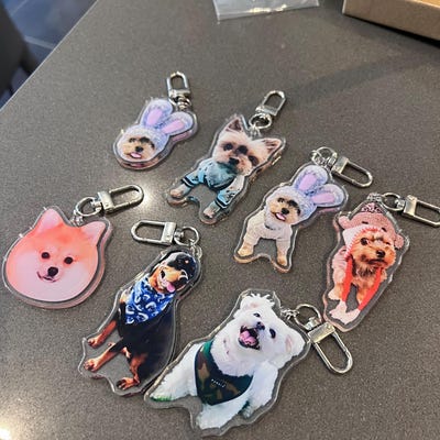 Custom Cat Keychain, Dog Keychain, Pet Keychain, Personalized Pet Photo ...
