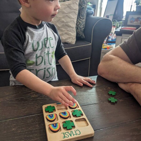 Tic Tac Toe St Patricks Day Gifts for Kids, St Pattys Day, Wooden Kids ...