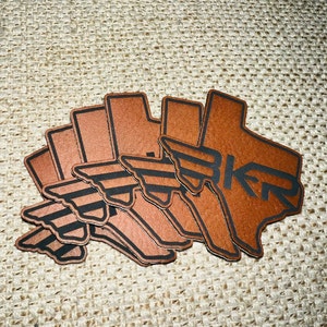 State Abbreviation Faux Tooled Leatherette Hat Patch With - Etsy