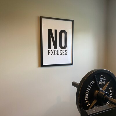 No Excuses Poster No Excuses Print Gym Wall Art Gym Poster Gym Prints ...
