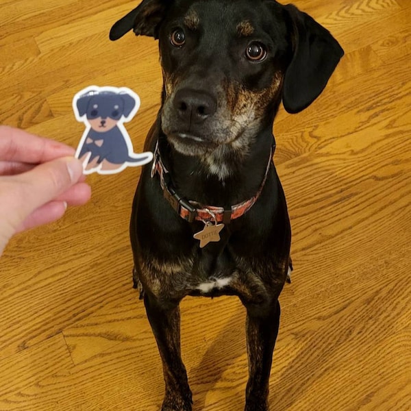 Cropped Black Doberman Pinscher Dog Breed Waterproof Vinyl Sticker ...