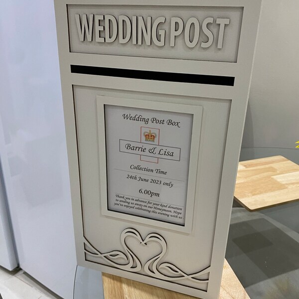 Large Lockable White Wedding Card Post Box - Fully Assembled Wedding ...