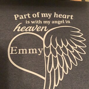 Part of My Heart is With My Angel in Heaven Clipart Memorial - Etsy