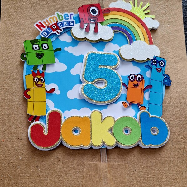 3D Number Block Cake Topper Numbers Party Personalised Handmade Party ...
