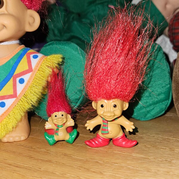 Christmas SANTA TROLL make a Wish Vintage Troll Doll Never Removed From ...