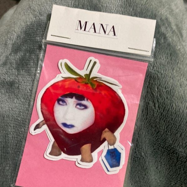 Set of 3 Large Strawberry Mana Sama Visual Kei Glossy and Waterproof ...