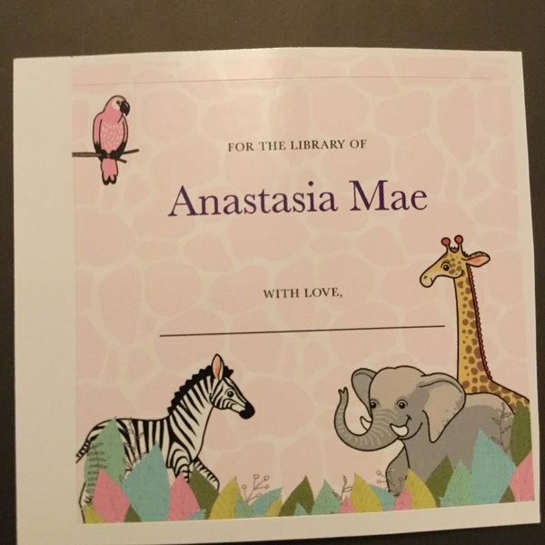 Book Plate Sticker for Children's Book - Baby Shower Wishing Well ...