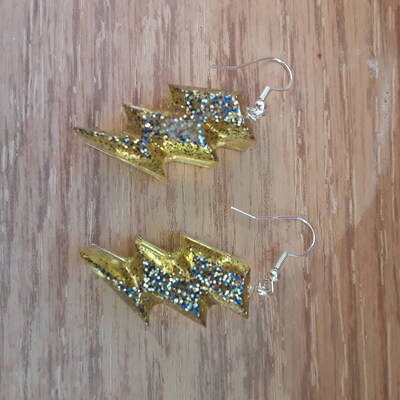 Lightning Resin Earrings - Etsy