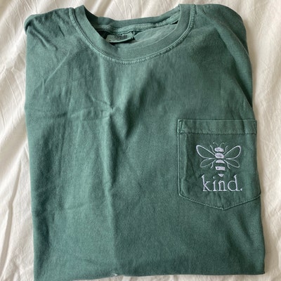 Bee Kind Tee Comfort Colors Bumblebee Monogram Pocket Tee Personalized ...