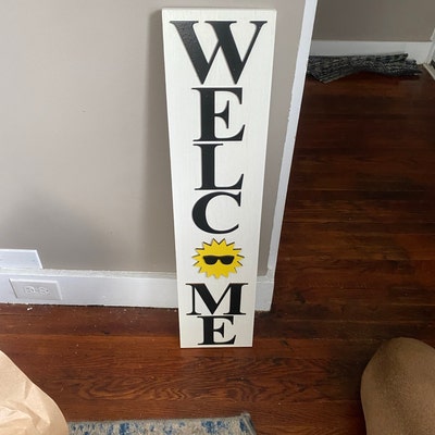 Interchangeable O Welcome Sign, 31 Vertical Porch Sign, Front Door ...