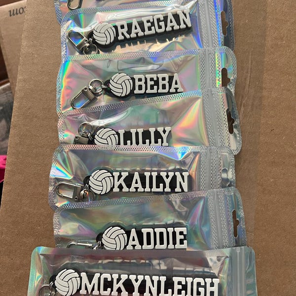 40% OFF BULK Volleyball Personalized Keychain Custom Volleyball Bag Tag ...