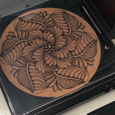 Leaf Mandala Turntable Slipmat Cork Turntable Mat DJ Slip Mat - Etsy