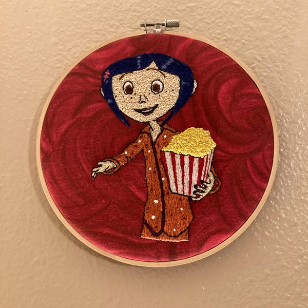 Wybie Lovat Embroidery - Button Eye - Wybie Lovat - Coraline - Finished ...