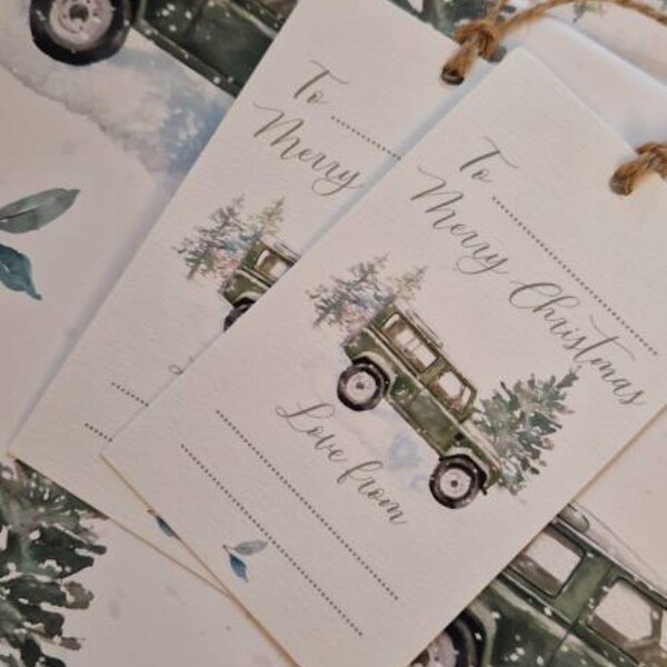 4x4 Country Christmas Wrapping Paper / Gift Wrap Land Rover Wrapping ...