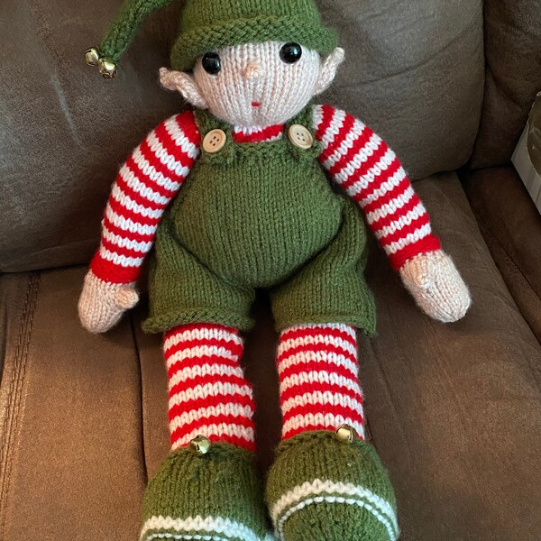 Jingle Jangle the Elf PDF Knitting Pattern Download - Knitted Flat ...