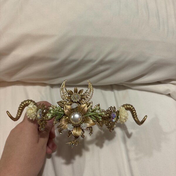 Aries Crown Zodiac Signs Jewellery Fairy Crown Gold Horns Headpiece ...