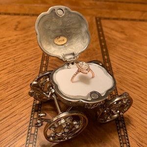Pumpkin Cinderella Carriage Ring Box Trinket Jewelry Box Silver or Gold ...