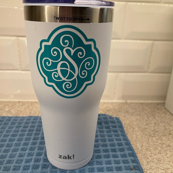 YETI Monogram Decal, YETI Decal for Women, Scroll Monogram for Yeti ...