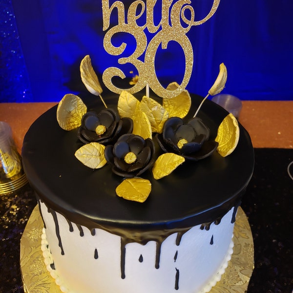 Glitter Hello 30, Thirty AF Cake Topper, Dirty Thirty, 30 Cake Topper ...