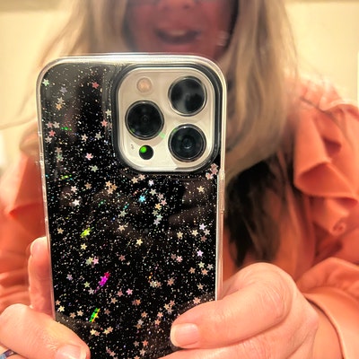 IPhone 15 Celestial Space Astronomy Case With Holographic Stars Glitter ...