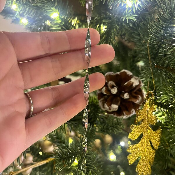 Tin Icicles Christmas Ornaments- in Traditional Silver-7 1/2 Inch Long ...