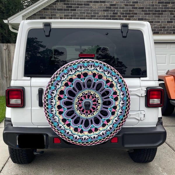 Radiating Jewel Crochet Spare Tire Tyre Cover - Etsy
